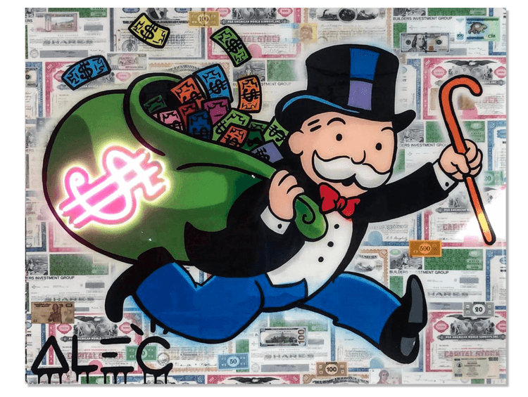 Monopoly Big $ Bag Run Colorful Cash Neon - Alec Monopoly - Eden House ...