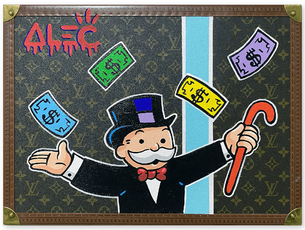 Monopoly Hands and Cane up Baby Blue Stripe Trunk - Alec Monopoly ...